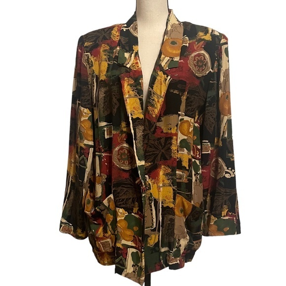 Vintage | Jackets & Coats | Vintage Maroon Gold And Black Colorful ...